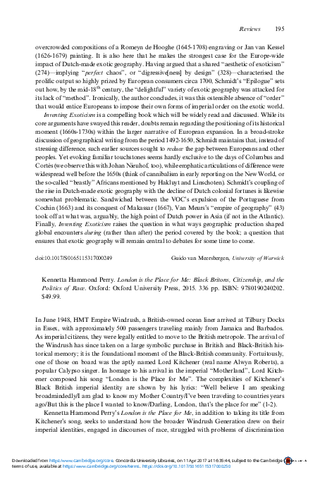 (PDF) Review of Kennetta Hammond Perry. "London Is The Place For Me ...