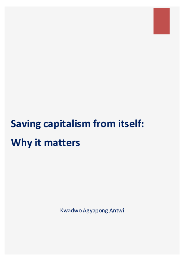 (PDF) Saving capitalism from itself: why it matters