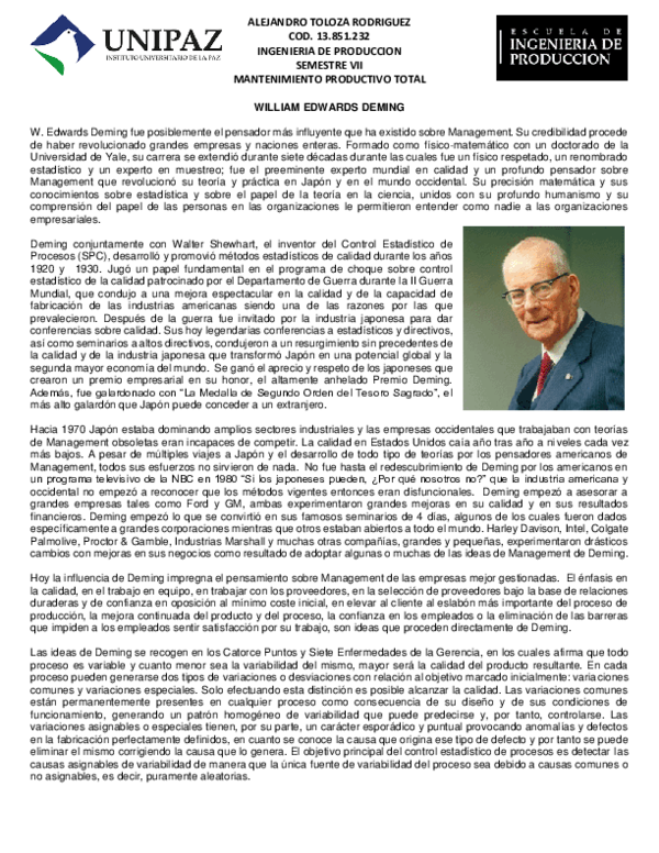 (PDF) MANTENIMIENTO PRODUCTIVO TOTAL - W EDWARD DEMMINGS