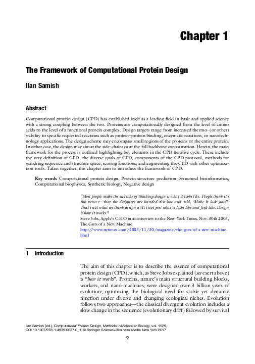 (PDF) The Framework of Computational Protein Design