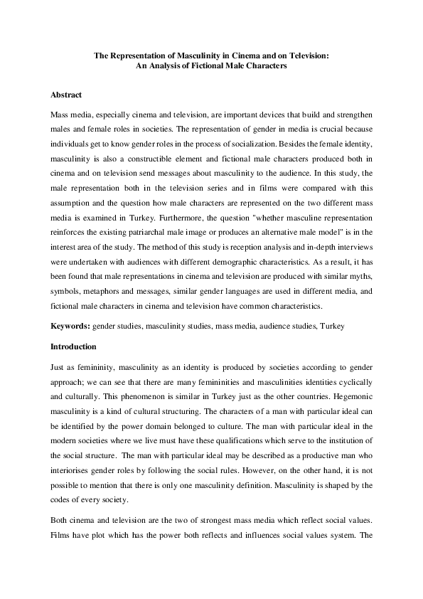 (PDF) The Representation of Masculinity in Cinema and on Television: An ...