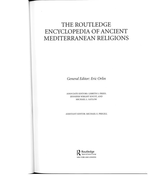 (PDF) Routledge Encyclopedia of Ancient Mediterranean Religions