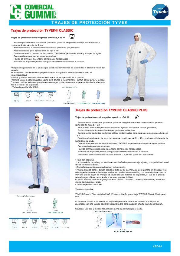 (PDF) TRAJES DE PROTECCIÓN TYVEK Trajes de protección TYVEK® CLASSIC