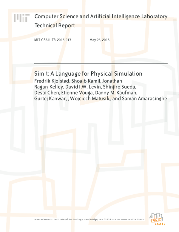 (PDF) Simit: A Language for Physical Simulation