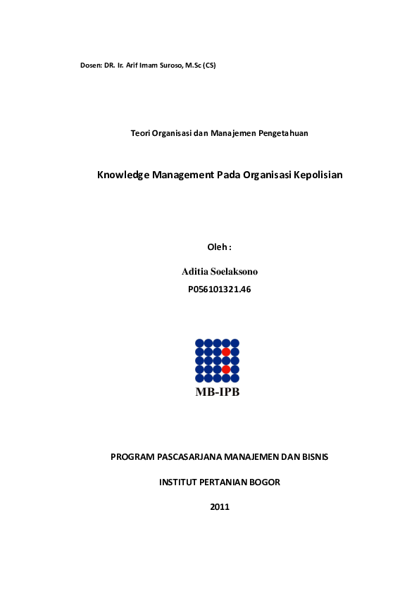 (PDF) Knowledge Management Pada Organisasi Kepolisian