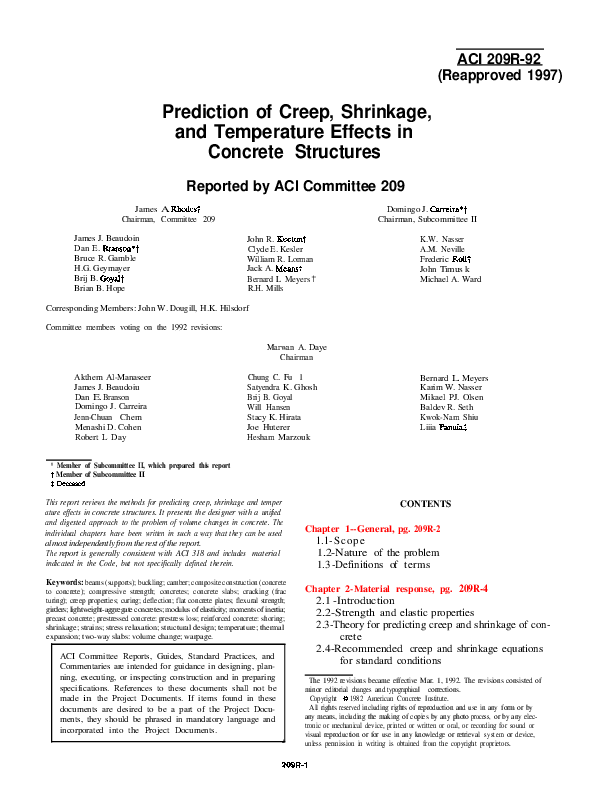 (PDF) Prediction of Creep, Shrinkage, and Temperature Effects in ...