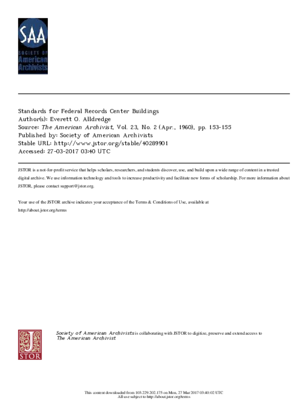 (PDF) Standards for Federal Records Center Buildings