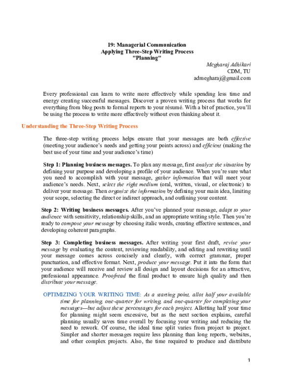 (PDF) 9: Managerial Communication Applying Three-Step Writing Process ...