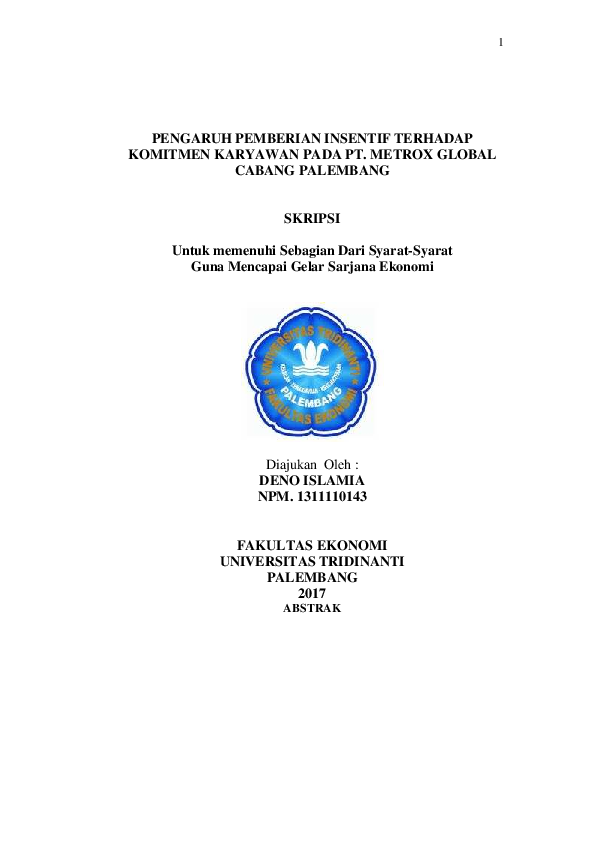 (PDF) PENGARUH PEMBERIAN INSENTIF TERHADAP KOMITMEN KARYAWAN PADA PT ...