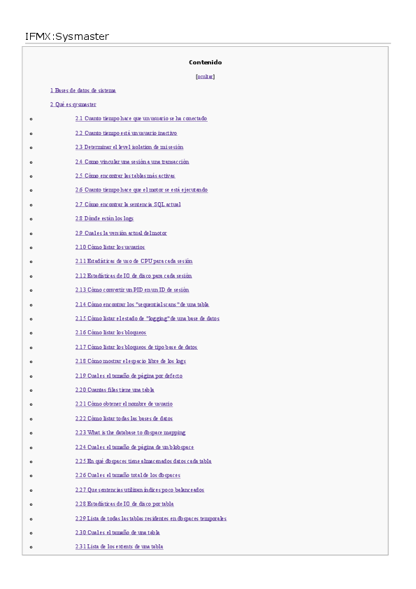 Doc Informix 12 10 Sysmaster Contenido
