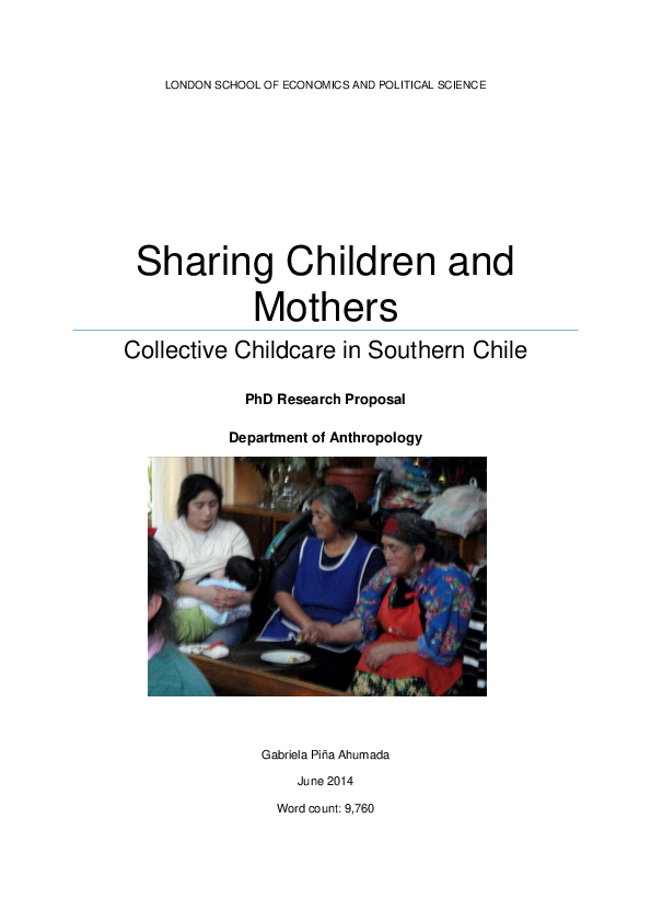 (PDF) Sharing Children and Mothers Collective Childcare in Southern Chile