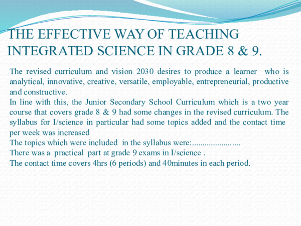 (PPT) THE EFFECTIVE WAY OF TEACHING PRACTICAL SUBJECTS