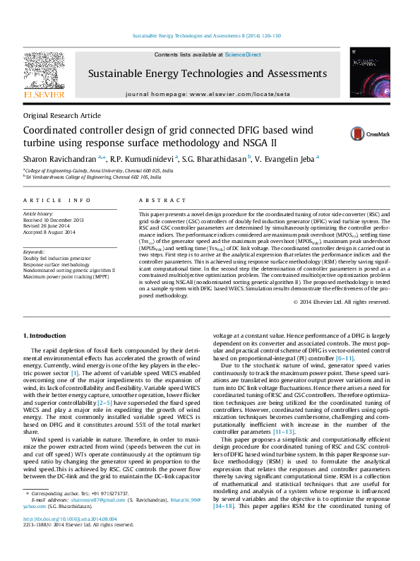 Pdf Coordinated Controller Design Of Grid Connected Dfig Based Wind