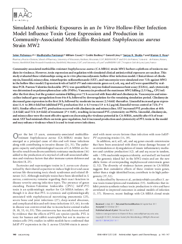(PDF) Simulated Antibiotic Exposures in an In Vitro Hollow-Fiber ...