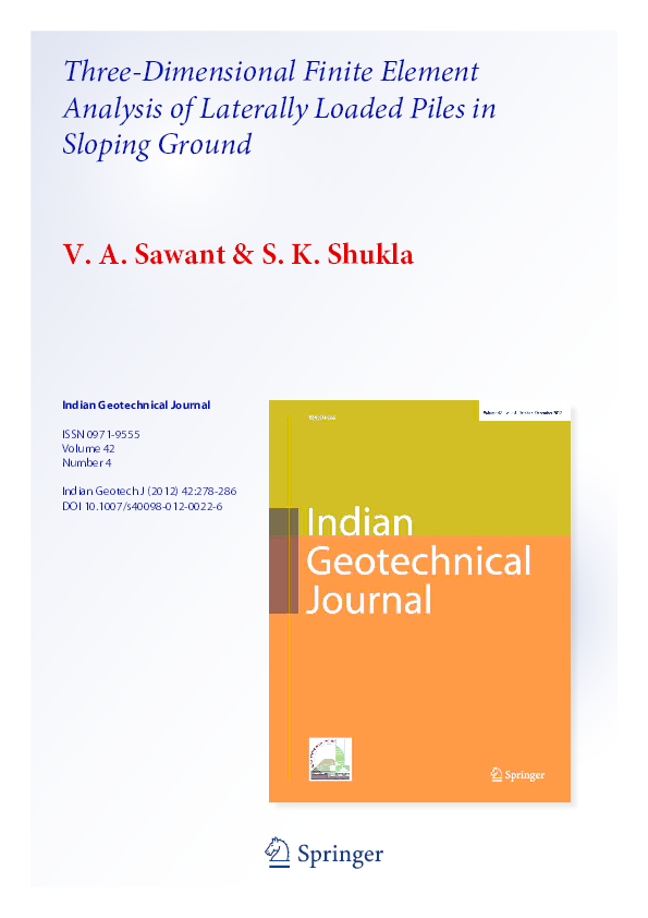 Three Dimensional Finite Element Analysis Of Laterally Loaded Piles In