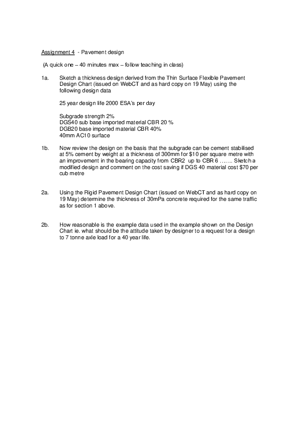 (PDF) Assignment 4 -Pavement design