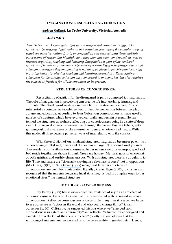 (PDF) Imagination: Resuscitating Education