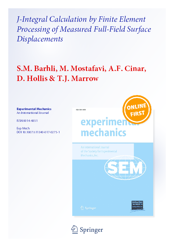 (PDF) J-Integral Calculation by Finite Element Processing of Measured Full-Field Surface ...
