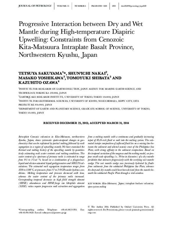 (PDF) Progressive Interaction between Dry and Wet Mantle during High ...