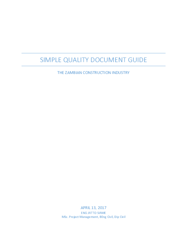 (PDF) SIMPLE QUALITY DOCUMENT GUIDE
