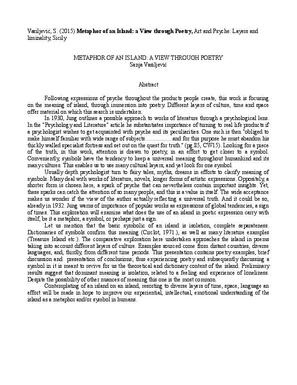 (DOC) Metaphor of an Island: a View through Poetry