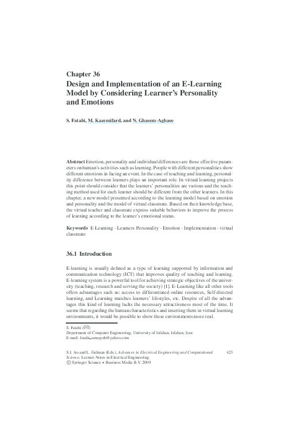 (PDF) Design and Implementation of an E-Learning Model by Considering ...