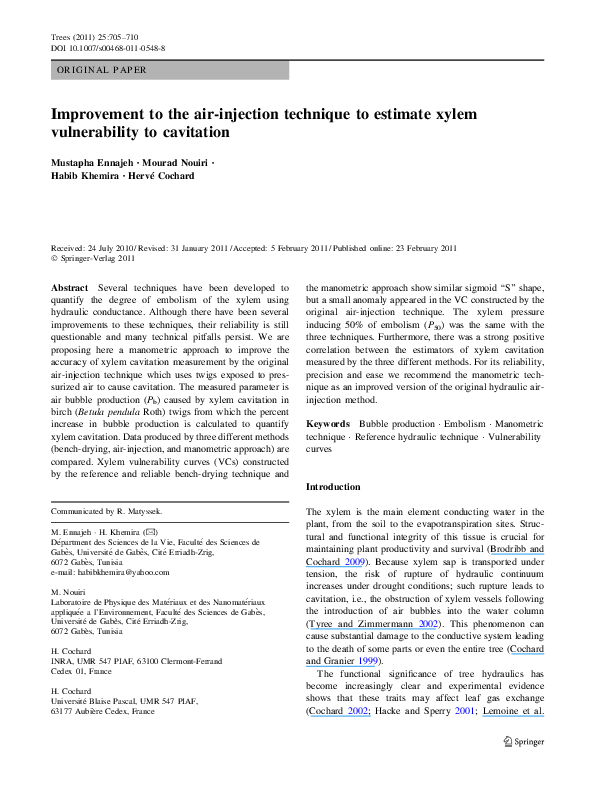 (PDF) Improvement to the air-injection technique to estimate xylem ...