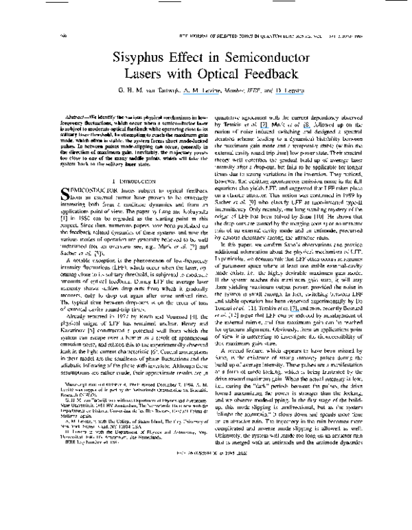 (PDF) Sisyphus effect in semiconductor lasers with optical feedback