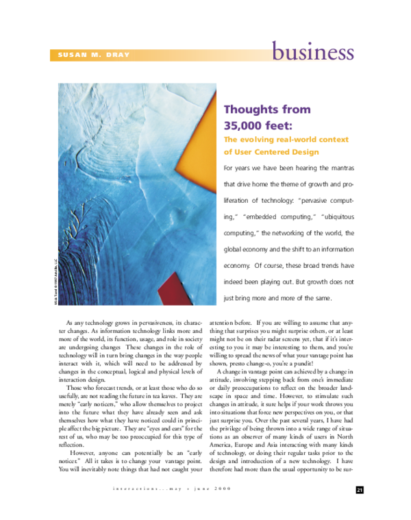 (PDF) Dray - Thoughts from 35,000 feet- The evolving real-world context ...