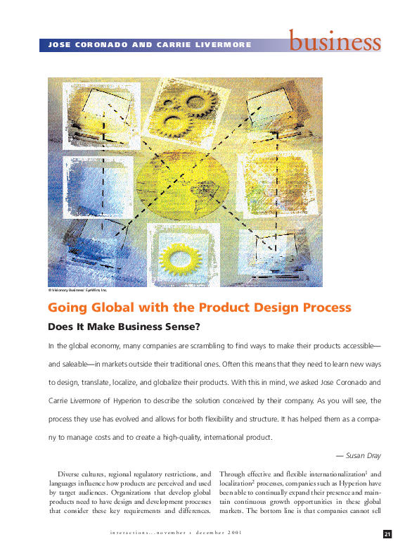 (PDF) Business: going global with the product design process: does it ...