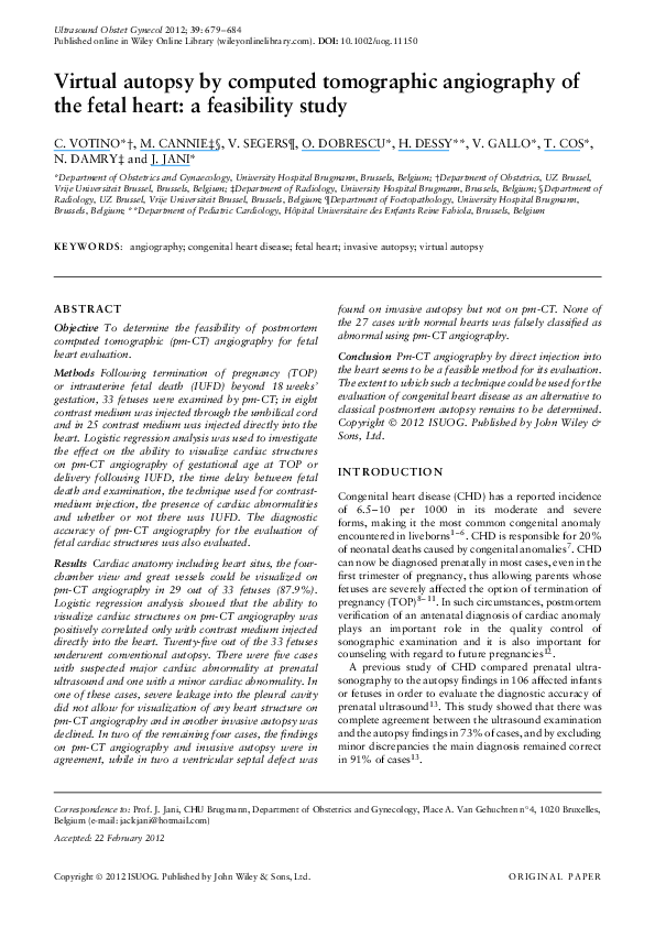 (PDF) Virtual autopsy by computed tomographic angiography of the fetal ...