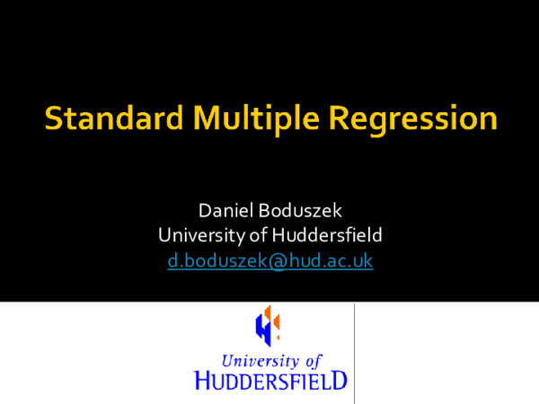 (PDF) Multiple Regression D. Boduszek HUD