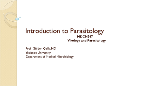 (PDF) Introduction to Parasitology