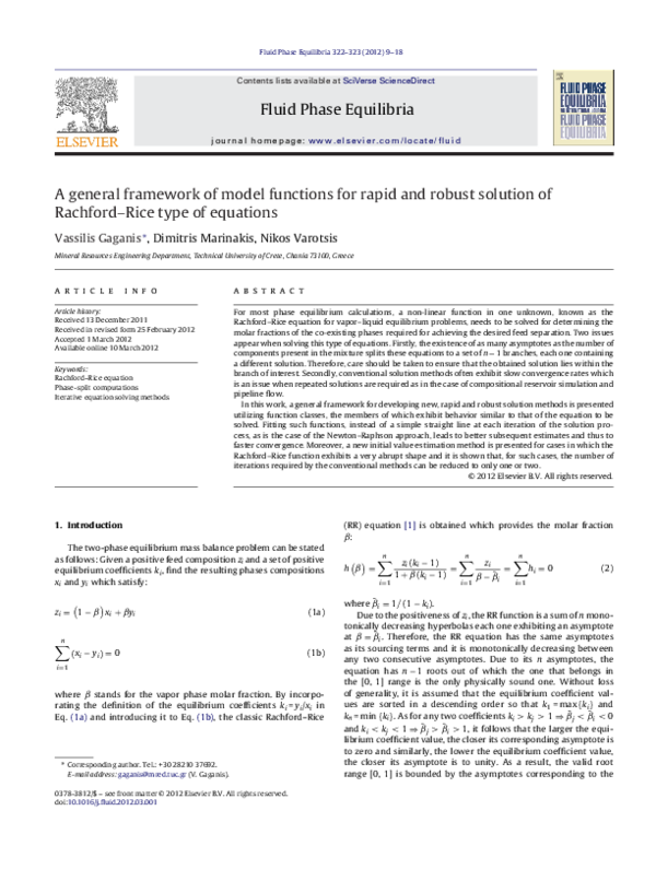 (PDF) A general framework of model functions for rapid and robust solution of Rachford–Rice type ...