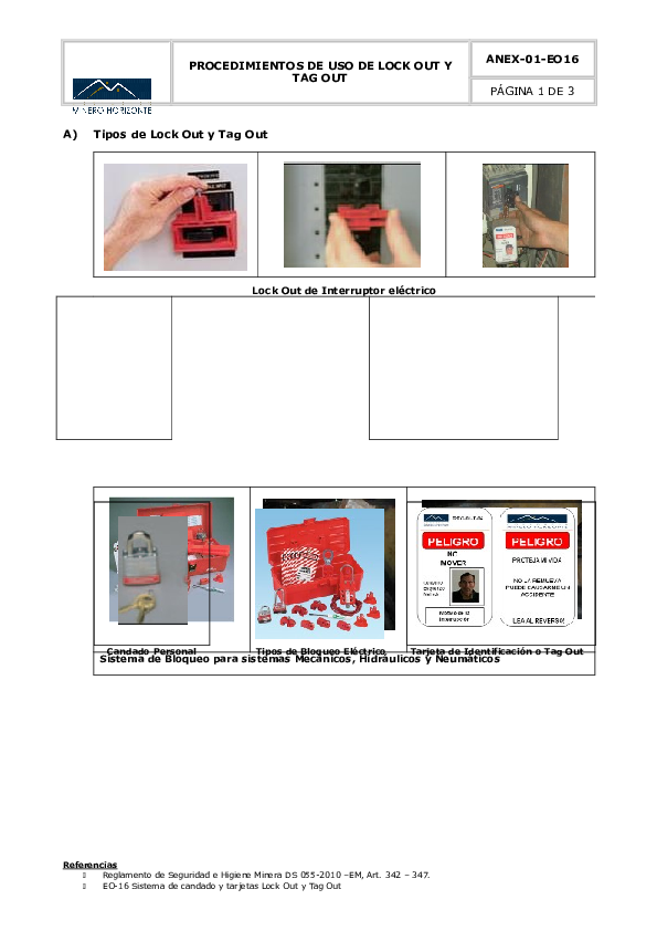 (DOC) ANEX 01 EO16 Procedimiento de uso Lock Out%2c Tag Out