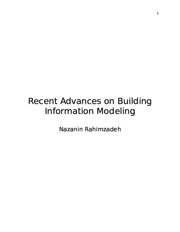 (DOC) Recent Advances on Building Information Modeling