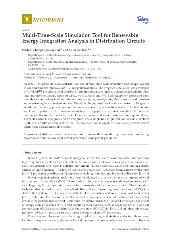 (PDF) Multi-Time-Scale Simulation Tool for Renewable Energy Integration ...