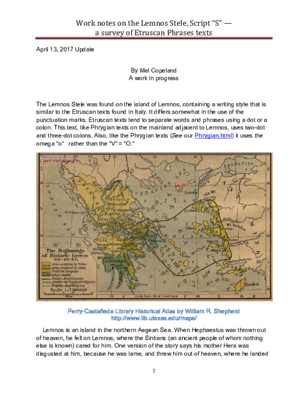 (PDF) Work notes on the Lemnos Stele