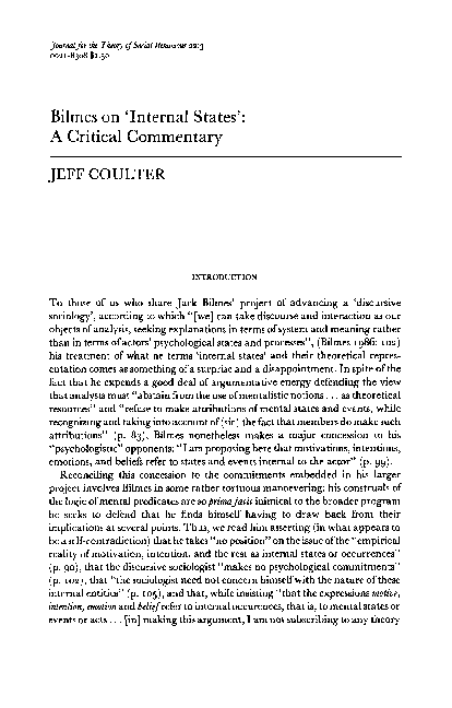 (PDF) Bilmes on ?Internal States?: A Critical Commentary