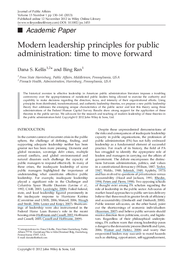 (PDF) Modern leadership principles for public administration: time to ...