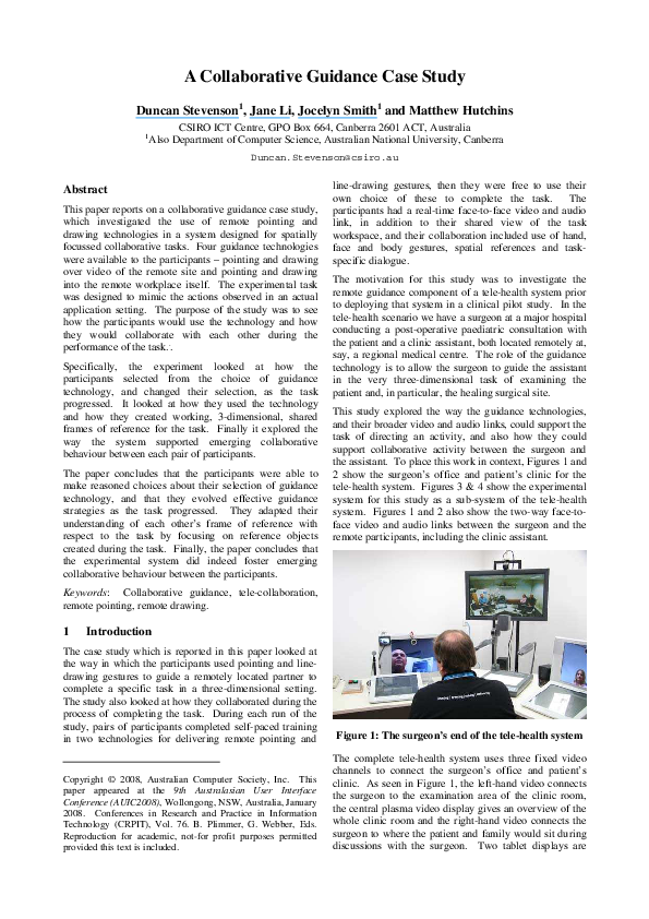 (PDF) A collaborative guidance case study