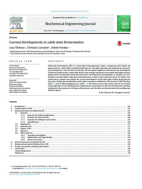 (PDF) Current developments in solid-state fermentation