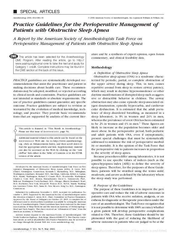 (PDF) Practice Guidelines for the Perioperative Management of Patients ...