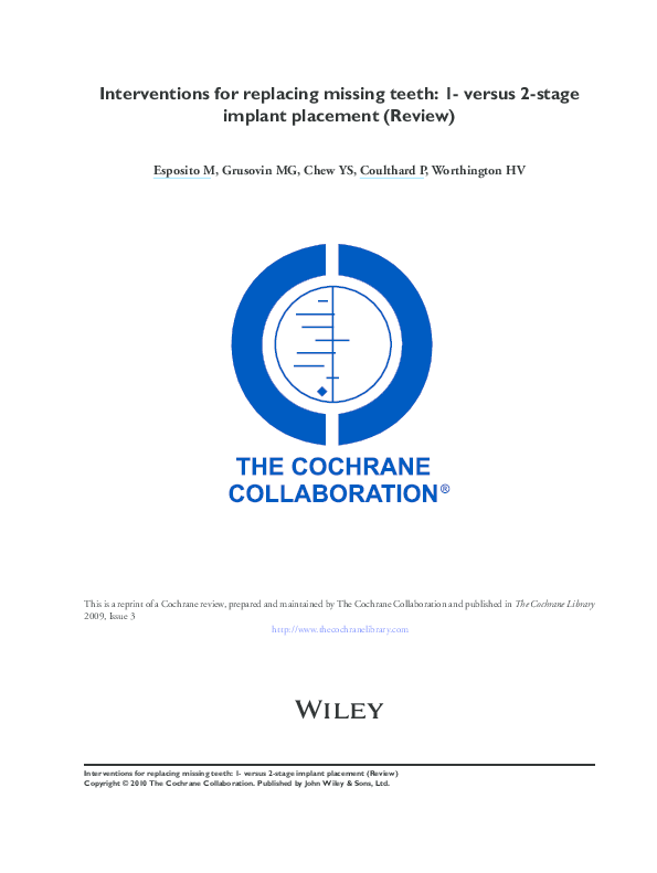 (PDF) 1- vs 2-Stage Implant Techniques for Teeth