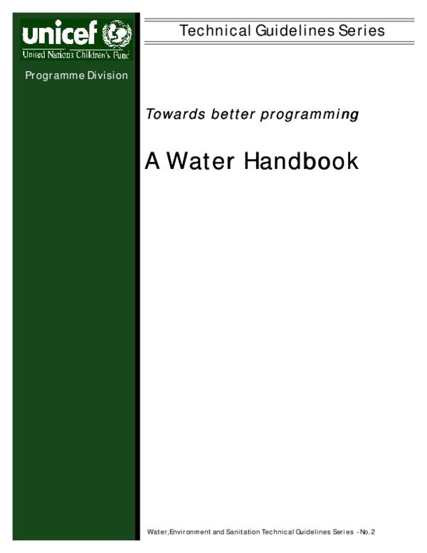 (PDF) Programme Division Water, Environment and Sanitation Technical ...