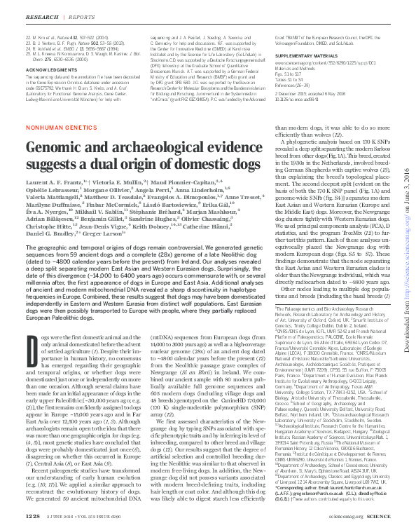 (PDF) Genomic and archaeological evidence