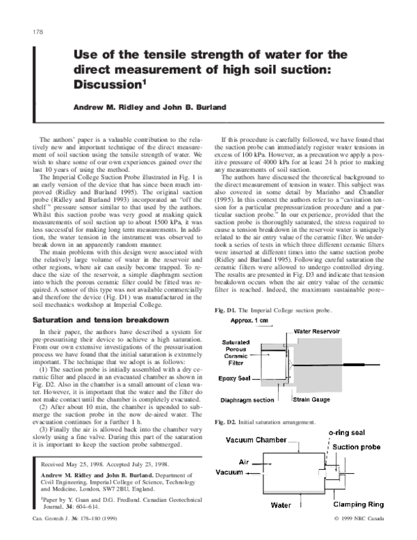 (PDF) Use of the tensile strength of water for the direct measurement ...