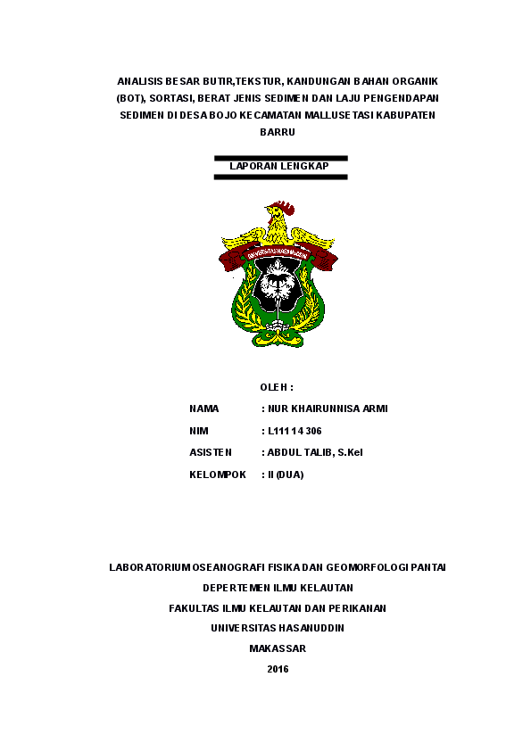 (DOC) ANALISIS BESAR BUTIR,TEKSTUR, KANDUNGAN BAHAN ORGANIK(BOT ...