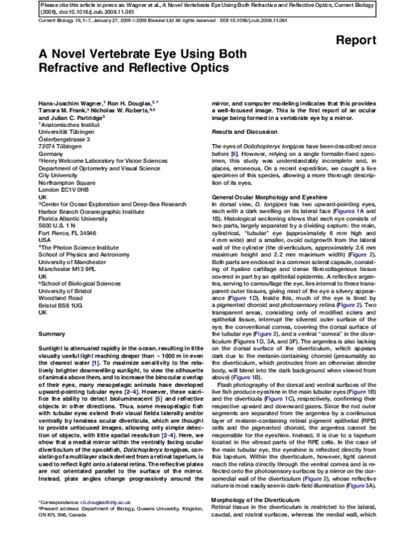 (PDF) Report A Novel Vertebrate Eye Using Both Refractive and ...