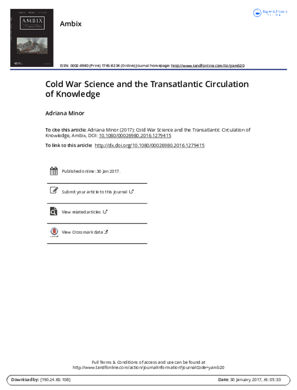 (PDF) Book Review: Cold War Science and the Transatlantic Circulation ...